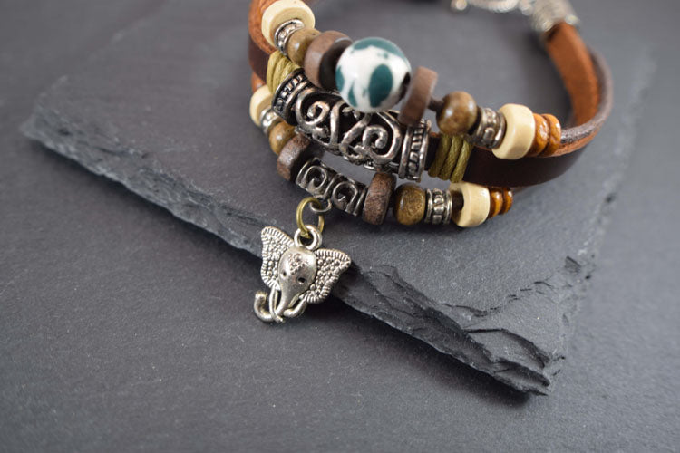 Straps and Beads Elephant Bracelet – Trunk Junction